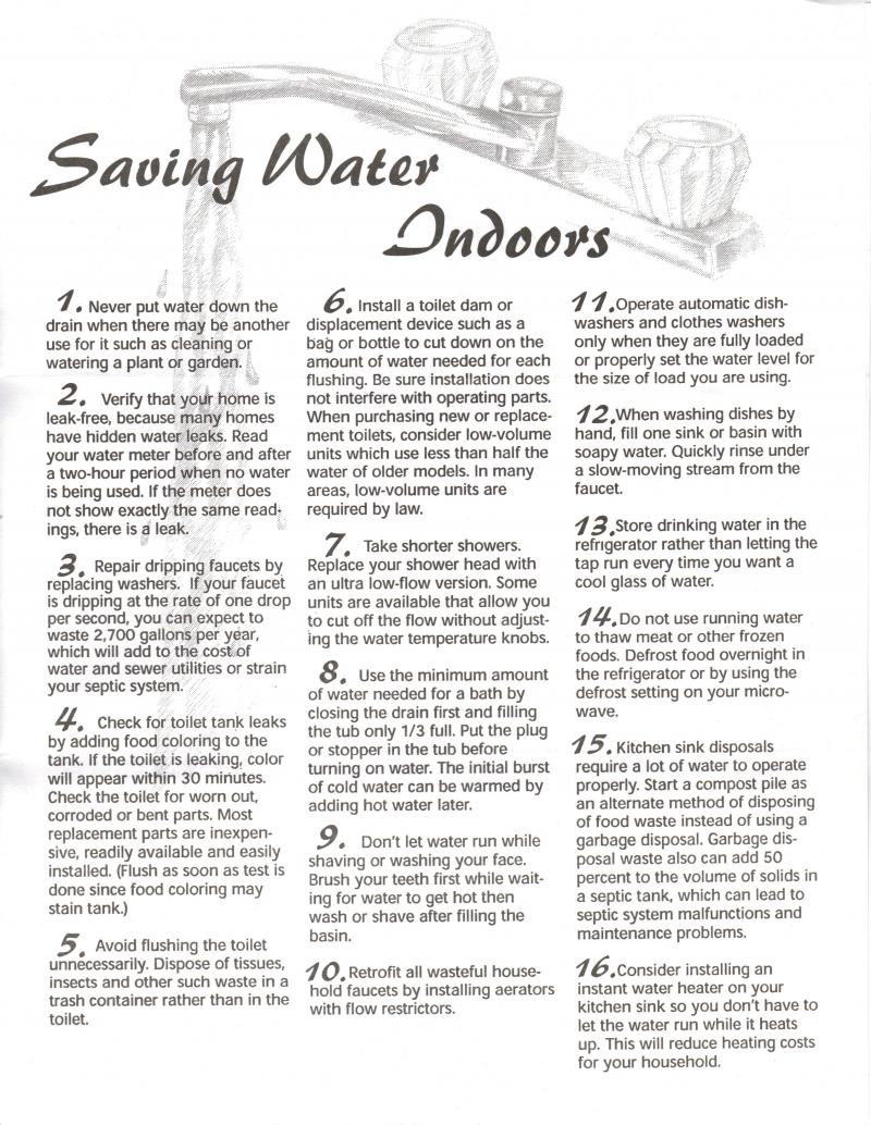 Conservation Tips | Bagdad-Garcon Point Water System, Inc.